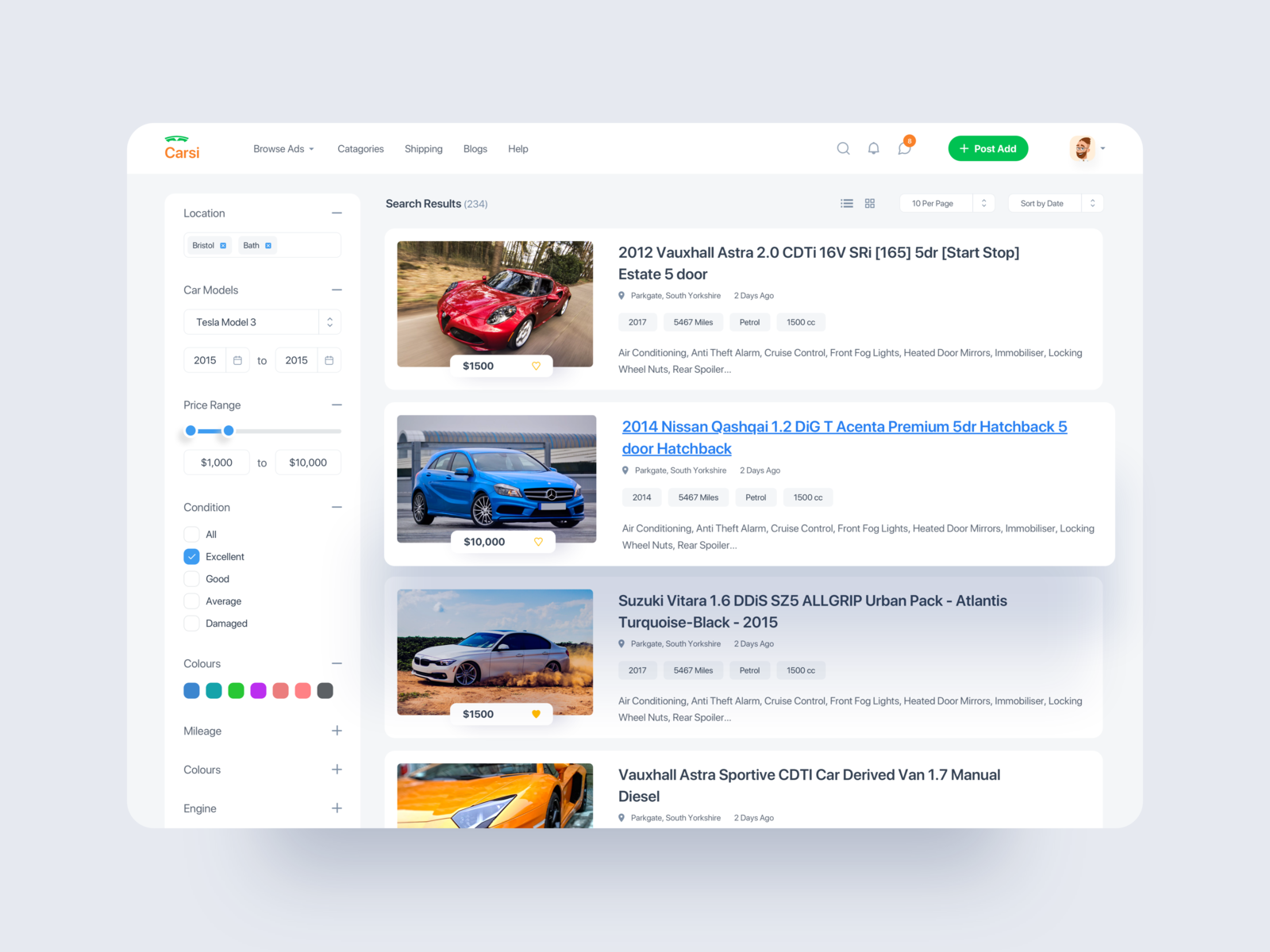 Classified Car Web UI by Syed Raju on Dribbble