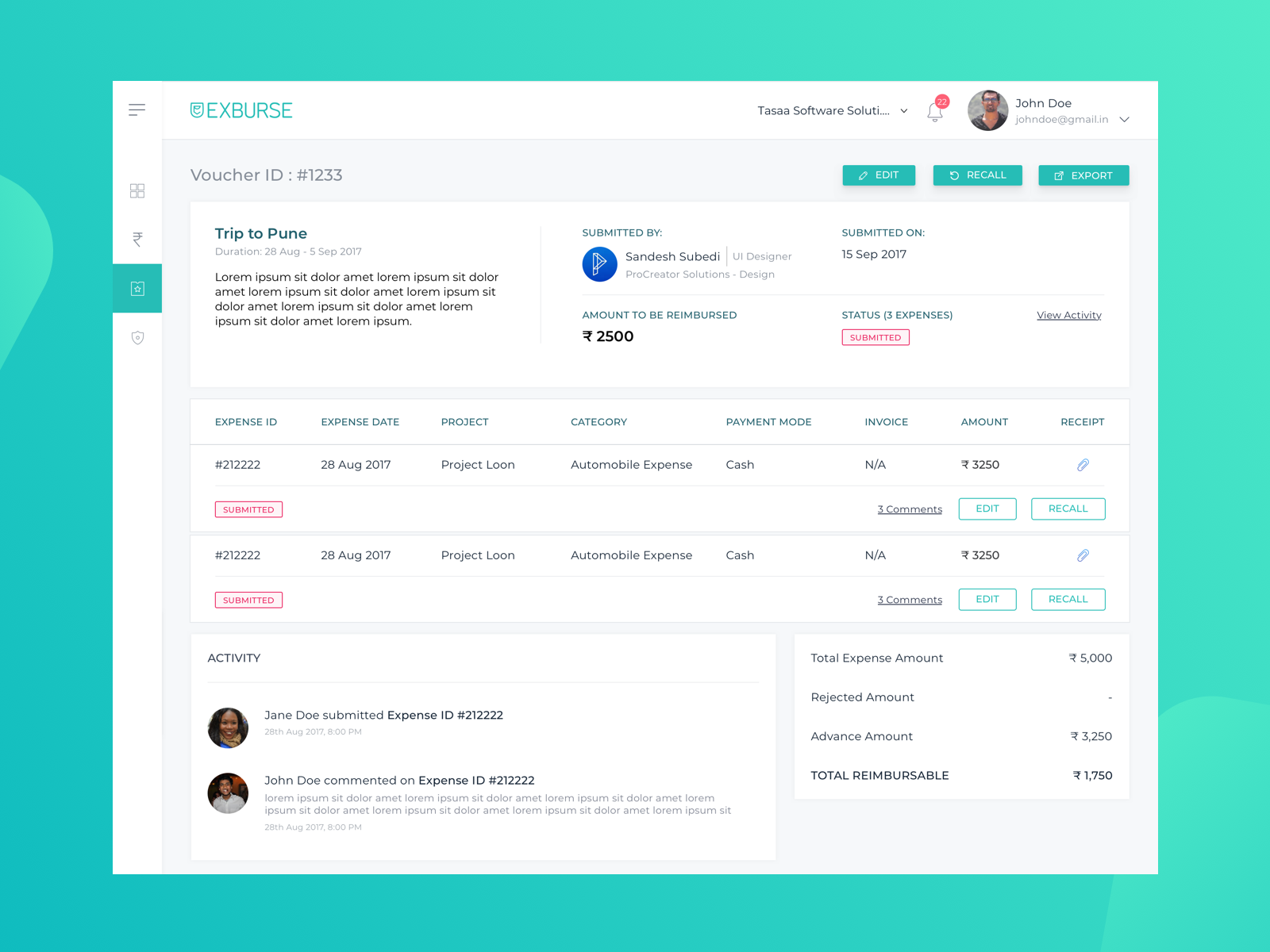 Voucher Details Page - Exburse by ProCreator - Global UI/UX Design ...