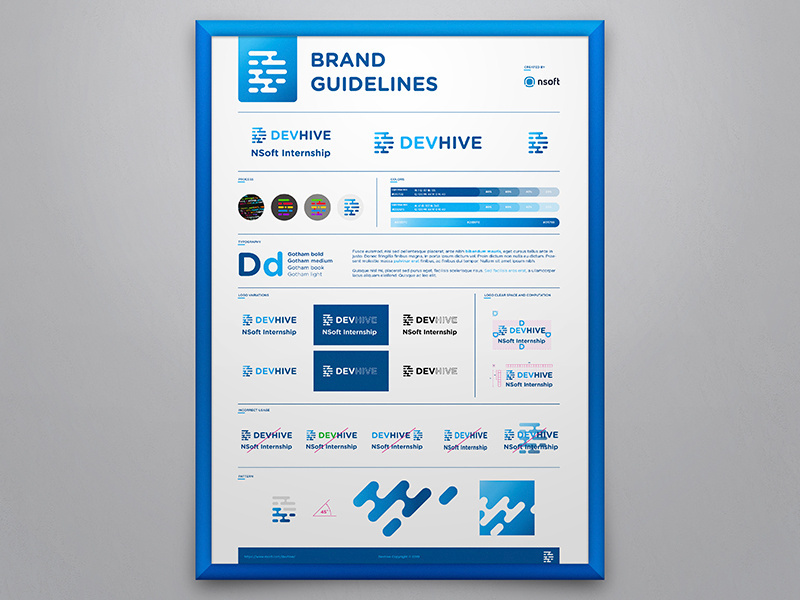 DevHive Brand Guidelines Poster by Goran for Nsoft on Dribbble