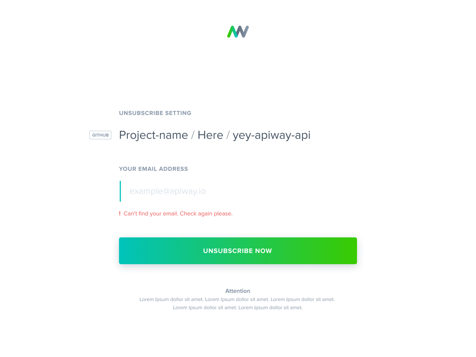 Unsubscribe page by Ahreum R. Han on Dribbble