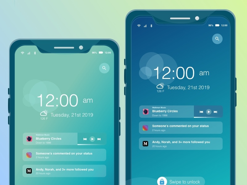 Phone Lock Screen by Rahma Hanifah on Dribbble