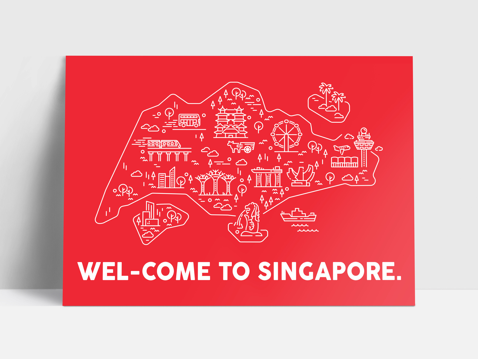 Singapore Map Postcard by SHOGUN DESIGN on Dribbble