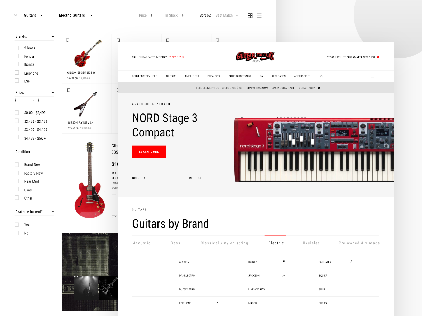 Guitar Factory Website Design pt2 by Monty Hayton on Dribbble