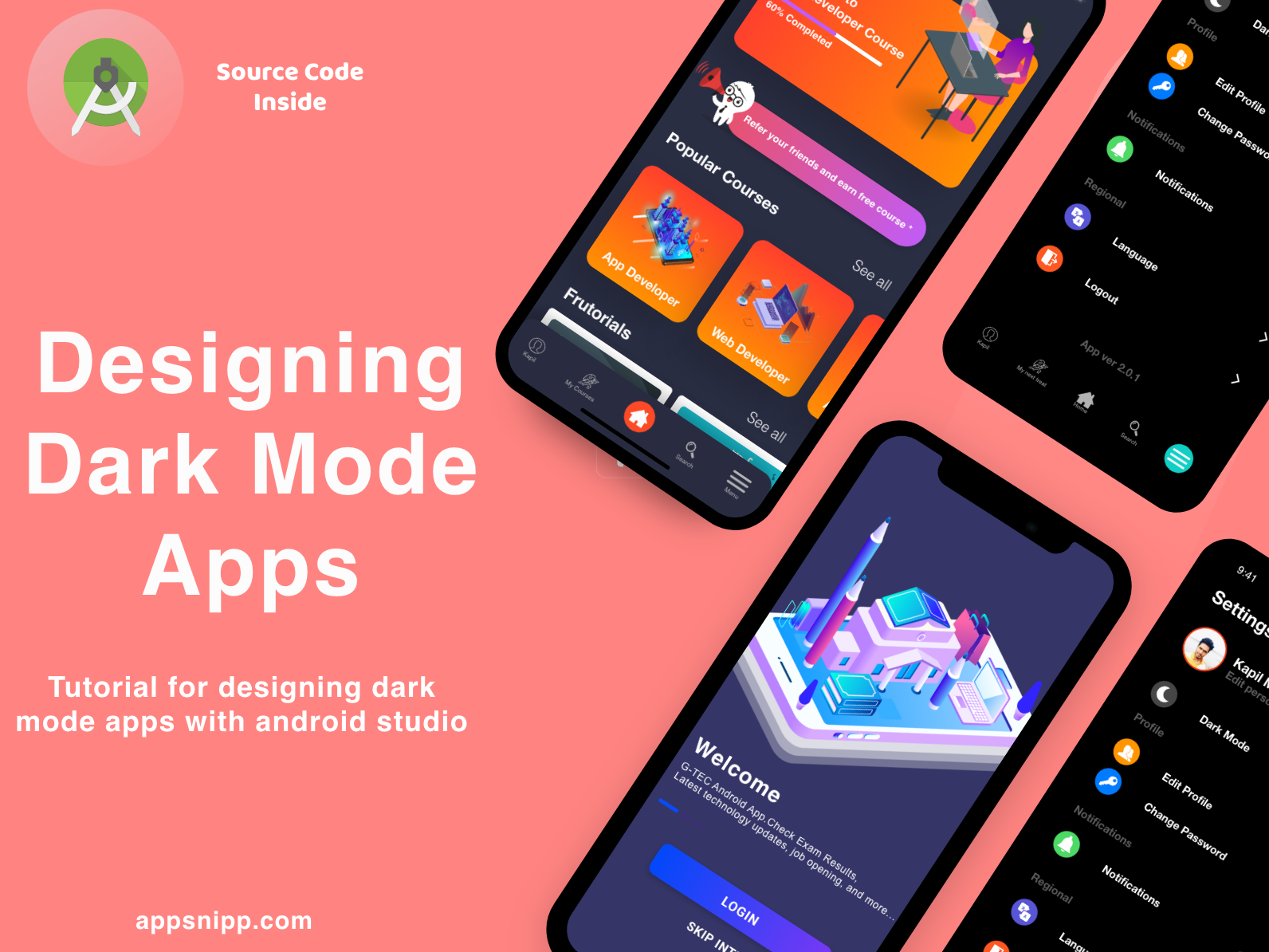 Android dark mode designing tutorial by Kapil Mohan on Dribbble