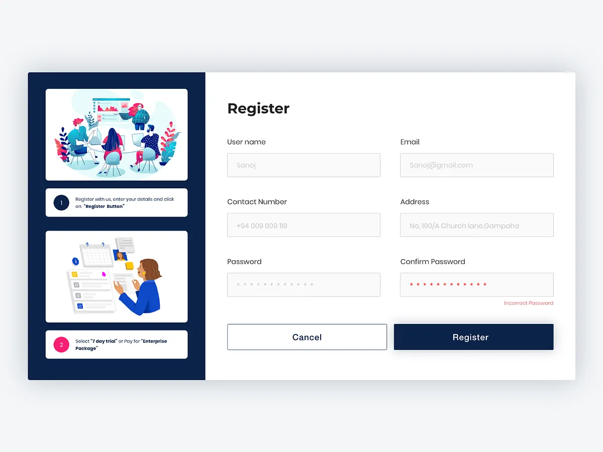 Browse thousands of Register Form images for design inspiration | Dribbble