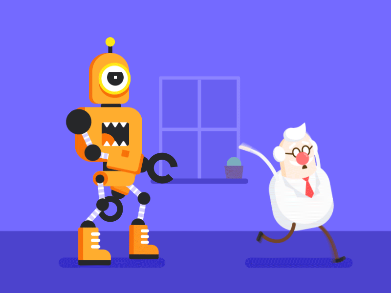 Crazy robot！run！run！run！ by PsycheSun on Dribbble