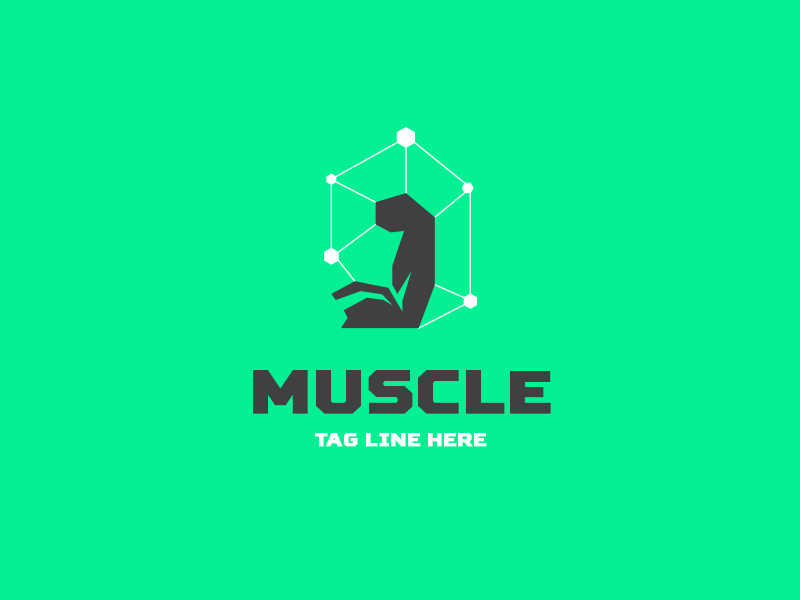 Muscle arm logo by Paul «Logo shop» on Dribbble