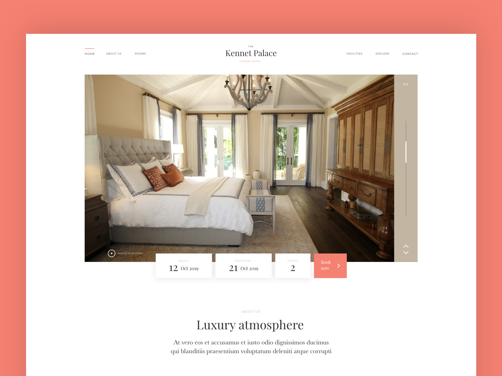 Luxury Hotel web page by Aurora design studio on Dribbble