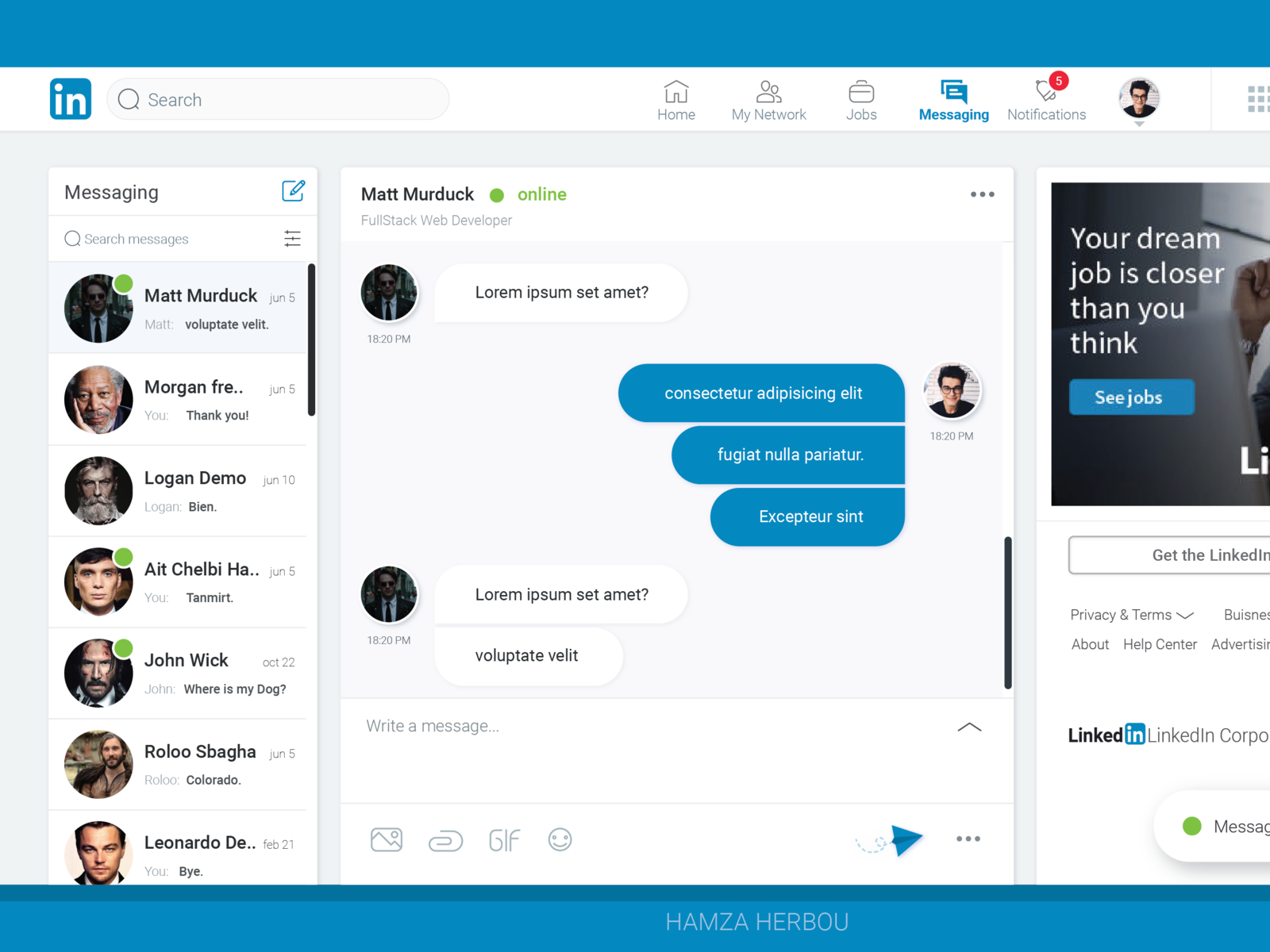 LinkedIn website UI redesign by hamza herbou on Dribbble