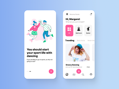 Dancing App Design by Sasha Potapova on Dribbble