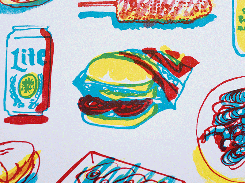 CALIFORN-I-ATE - A3 Riso Print by Jonny Mowat on Dribbble