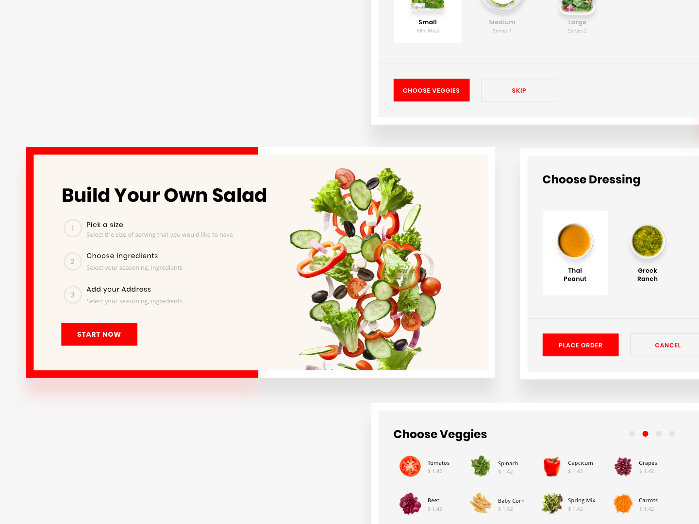 Make Your Own Salad - User Flow 🚚 by Omar Faizan on Dribbble