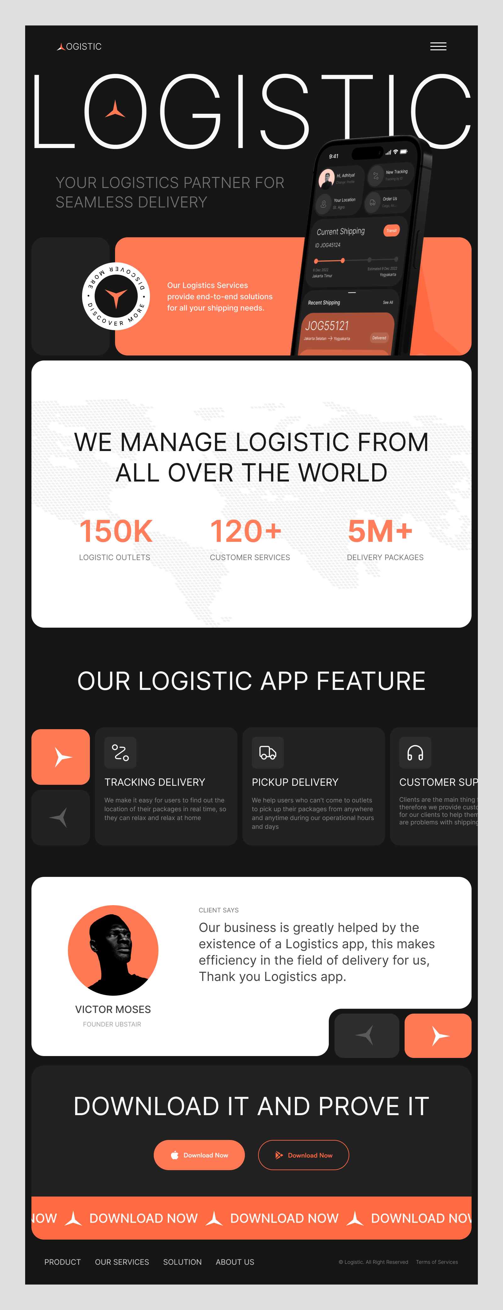 Logistics Landing Page by Adhitya Putra for Hatypo Studio on Dribbble