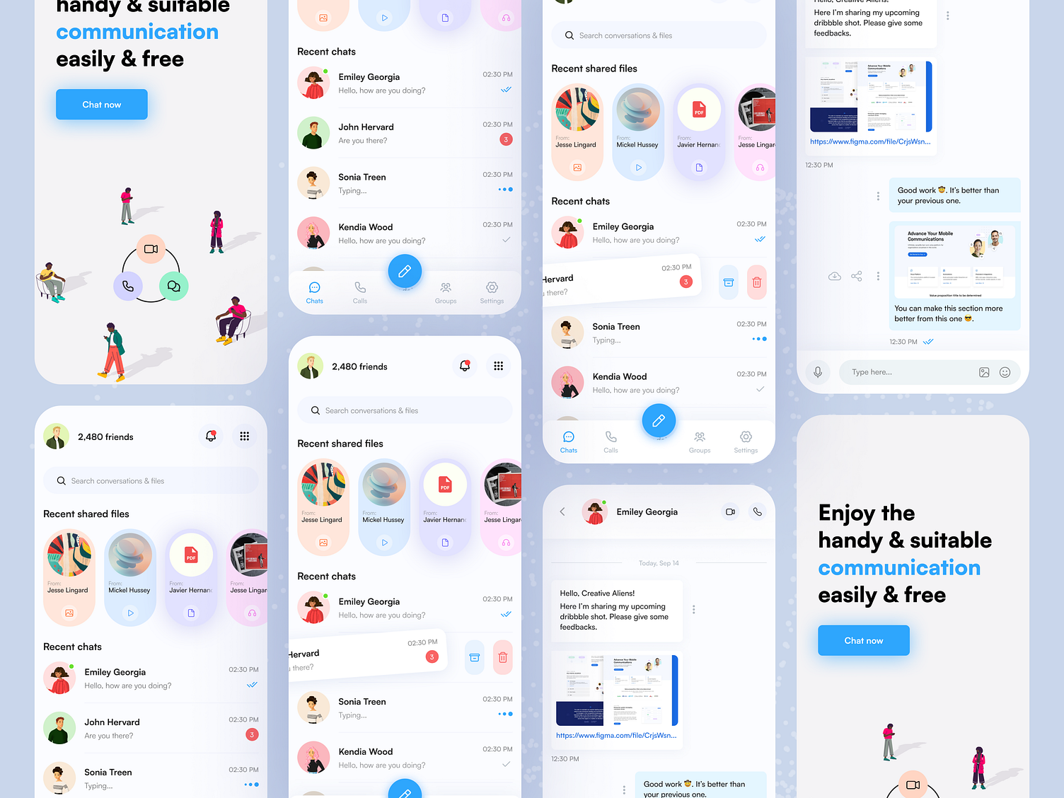 Social media communication startup chat app design by Rezwan on Dribbble