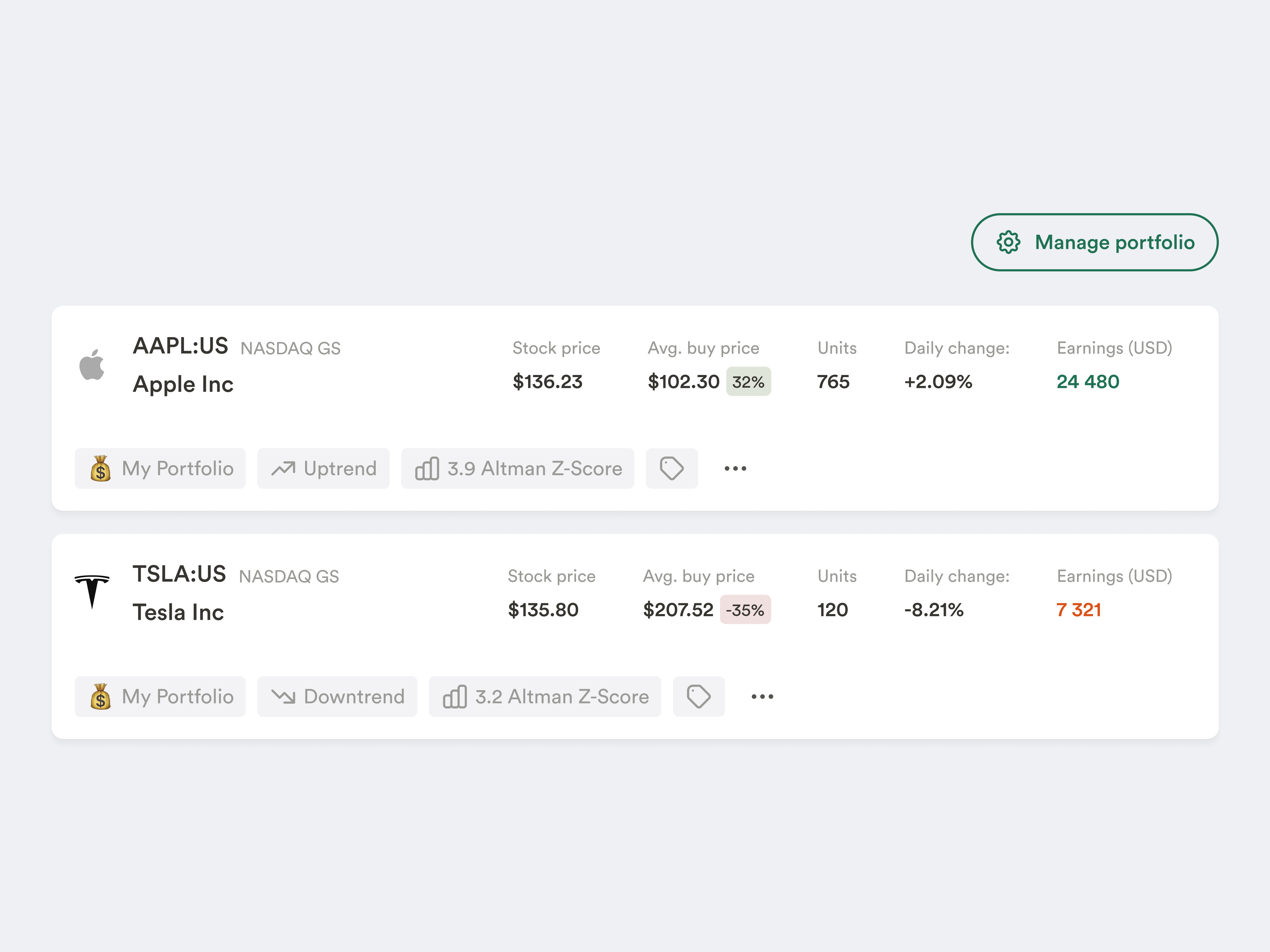 Financial widget actions. by Kamil Głowiński for Autentika on Dribbble