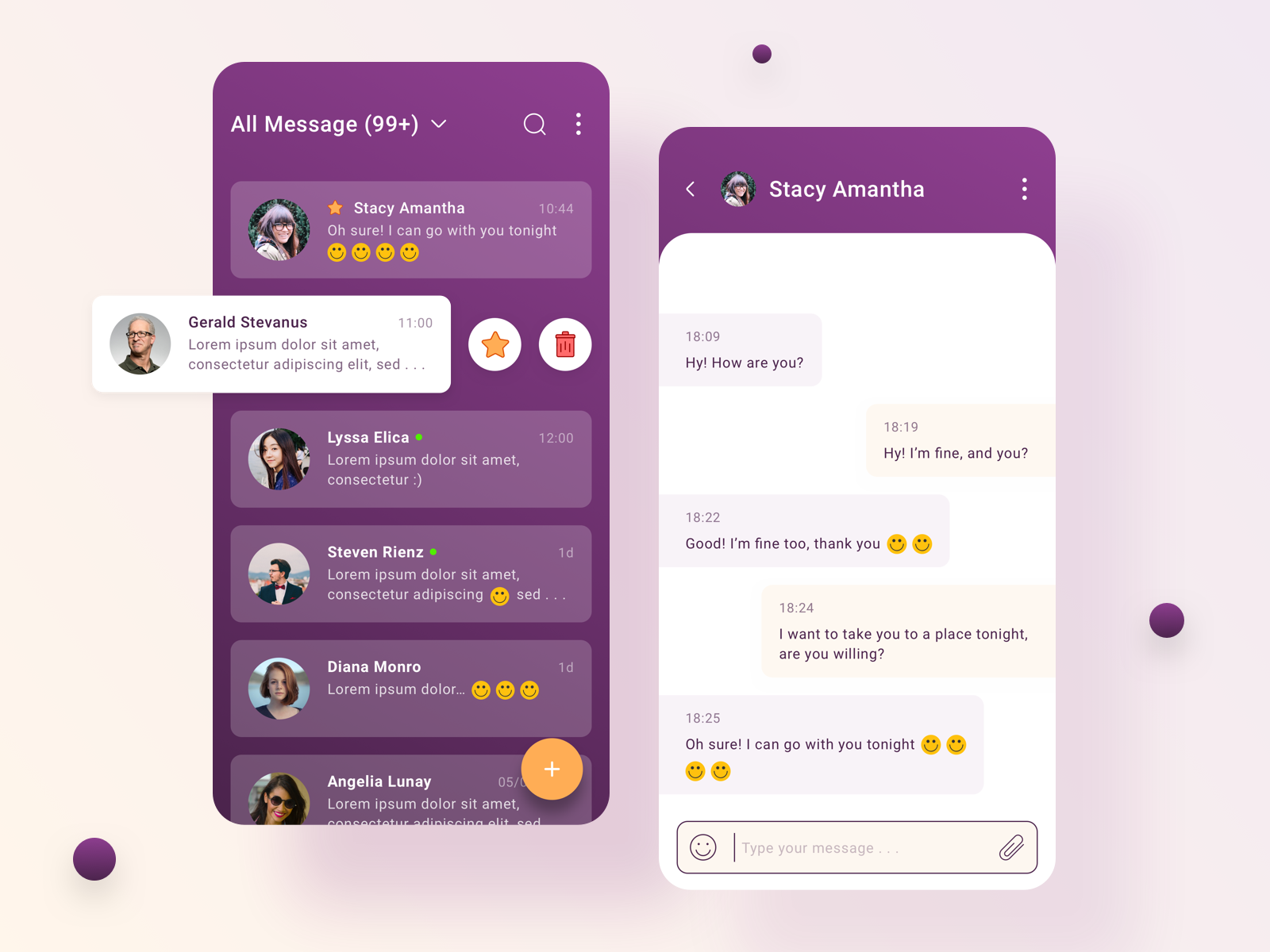 Messaging UI by Satria Aditya Wibawa on Dribbble