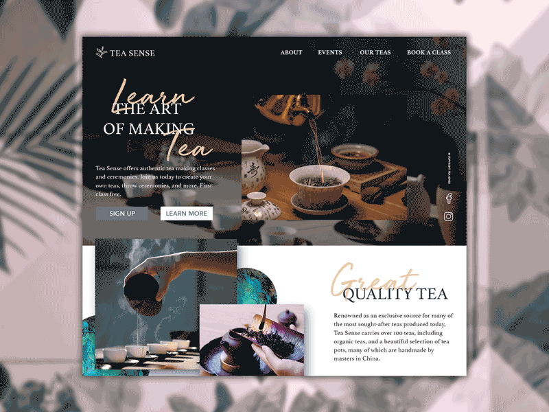 Tea Making Class UI by Caressa Cunningham on Dribbble