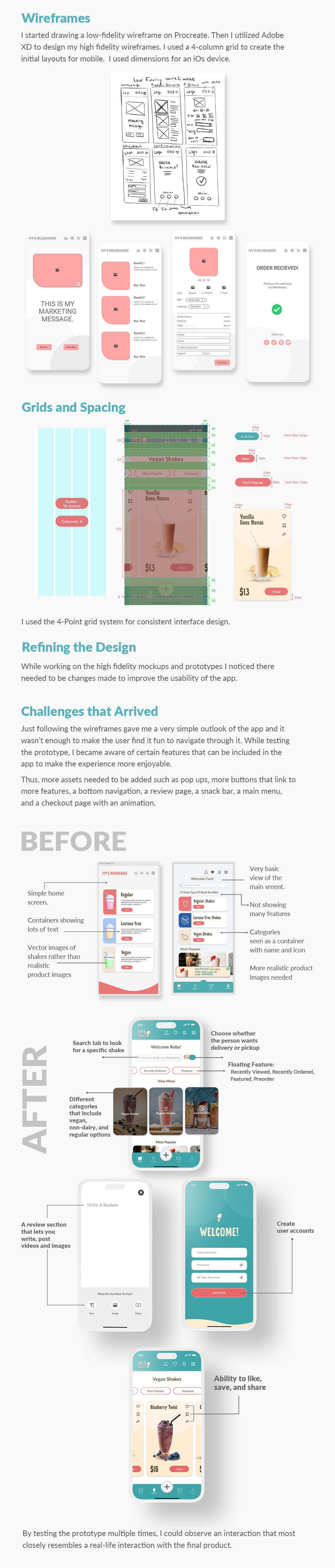 Ivy's Shakes Milkshake Case Study by Carolina Villalobos on Dribbble