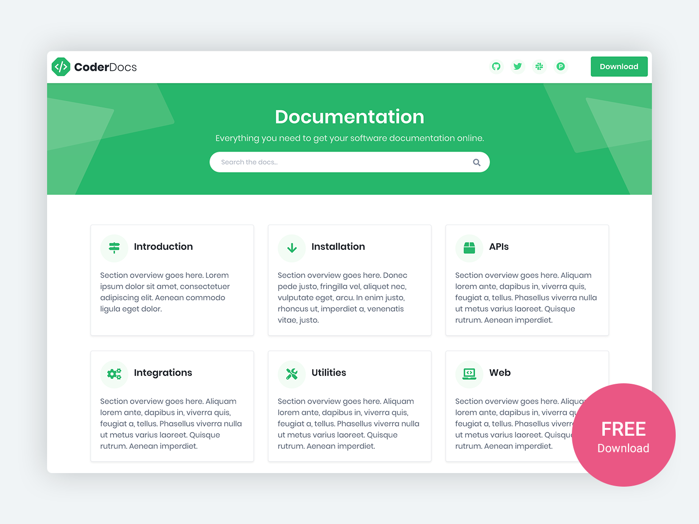 CoderDocs – Free Documentation Template For Software Projects by Xiaoying Riley on Dribbble