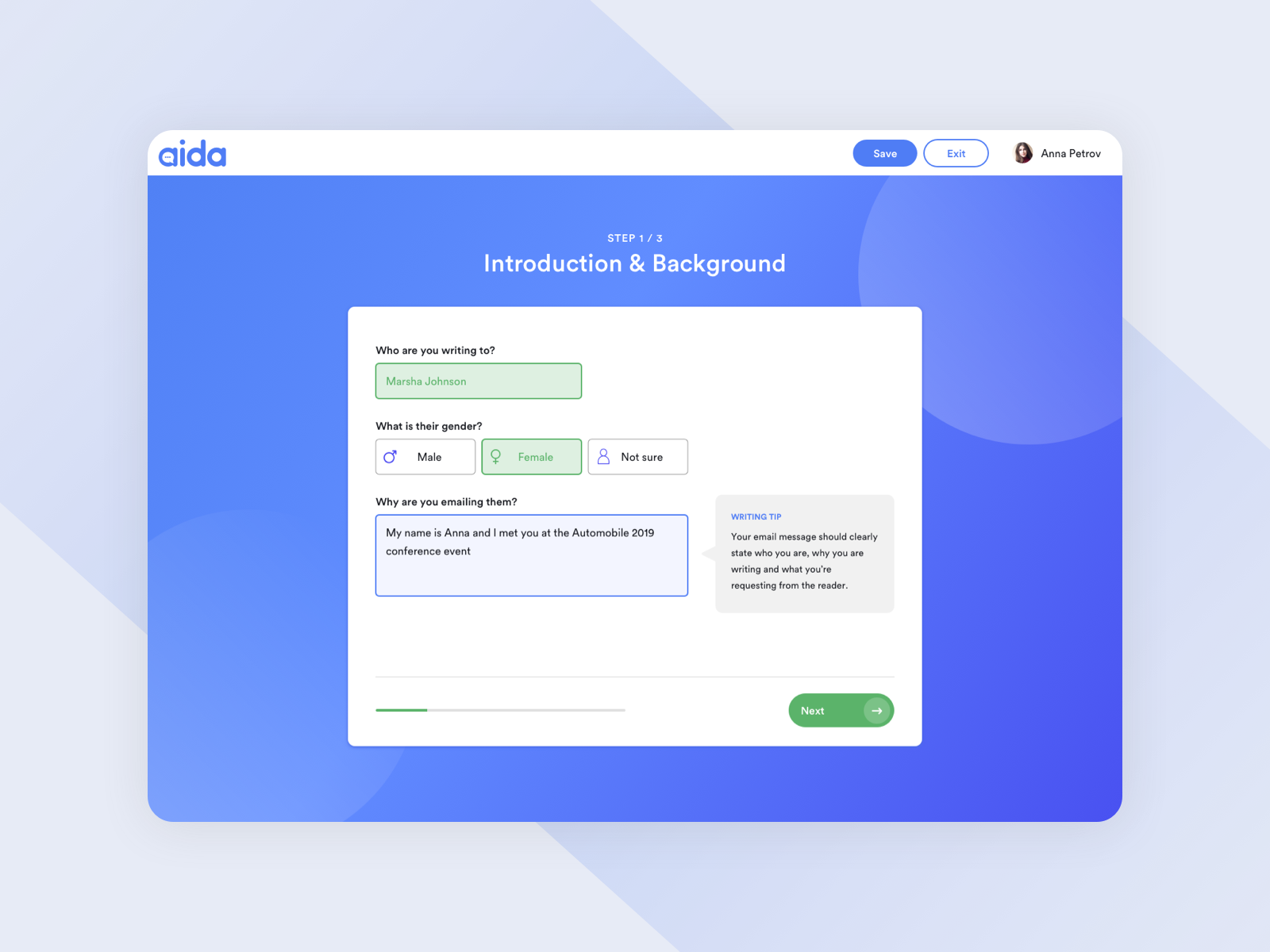 Aida - Message Composer by Brendan Ho on Dribbble