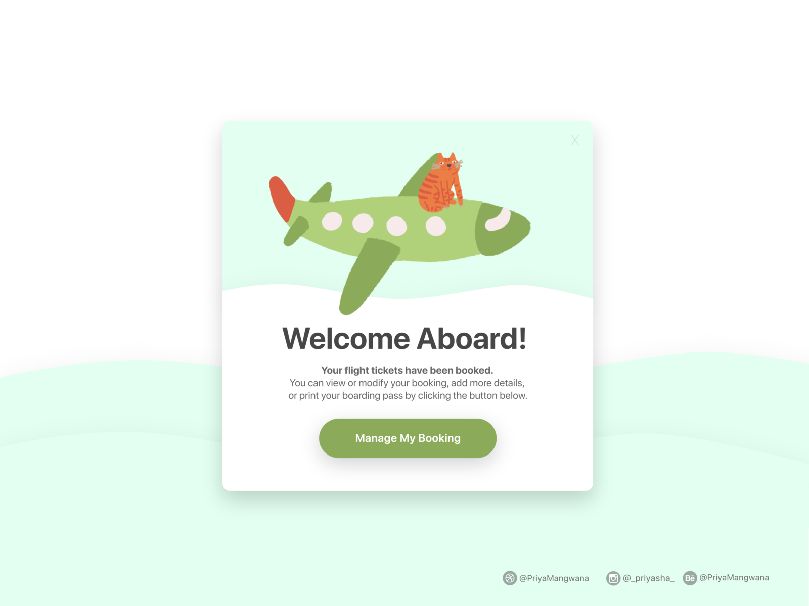 Booking Confirmation - Pop Up / Overlay by Priya Mangwana on Dribbble