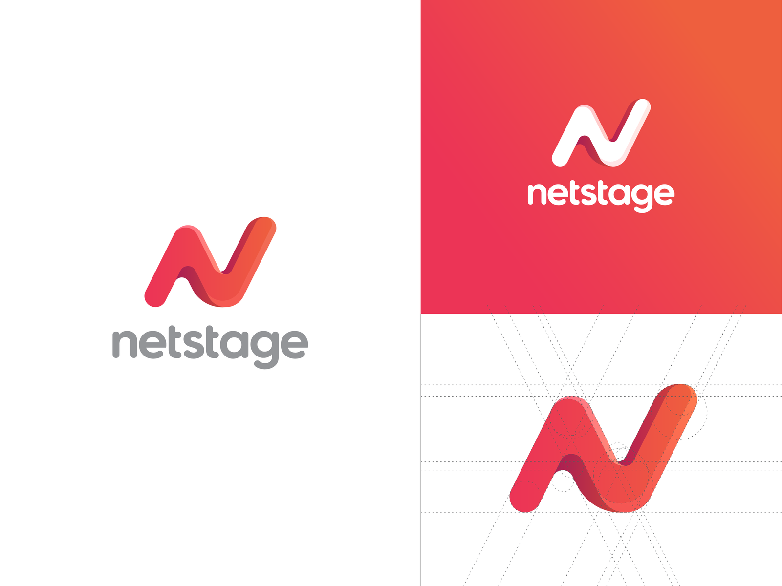 Netstage logo construction by Arely Murillo on Dribbble