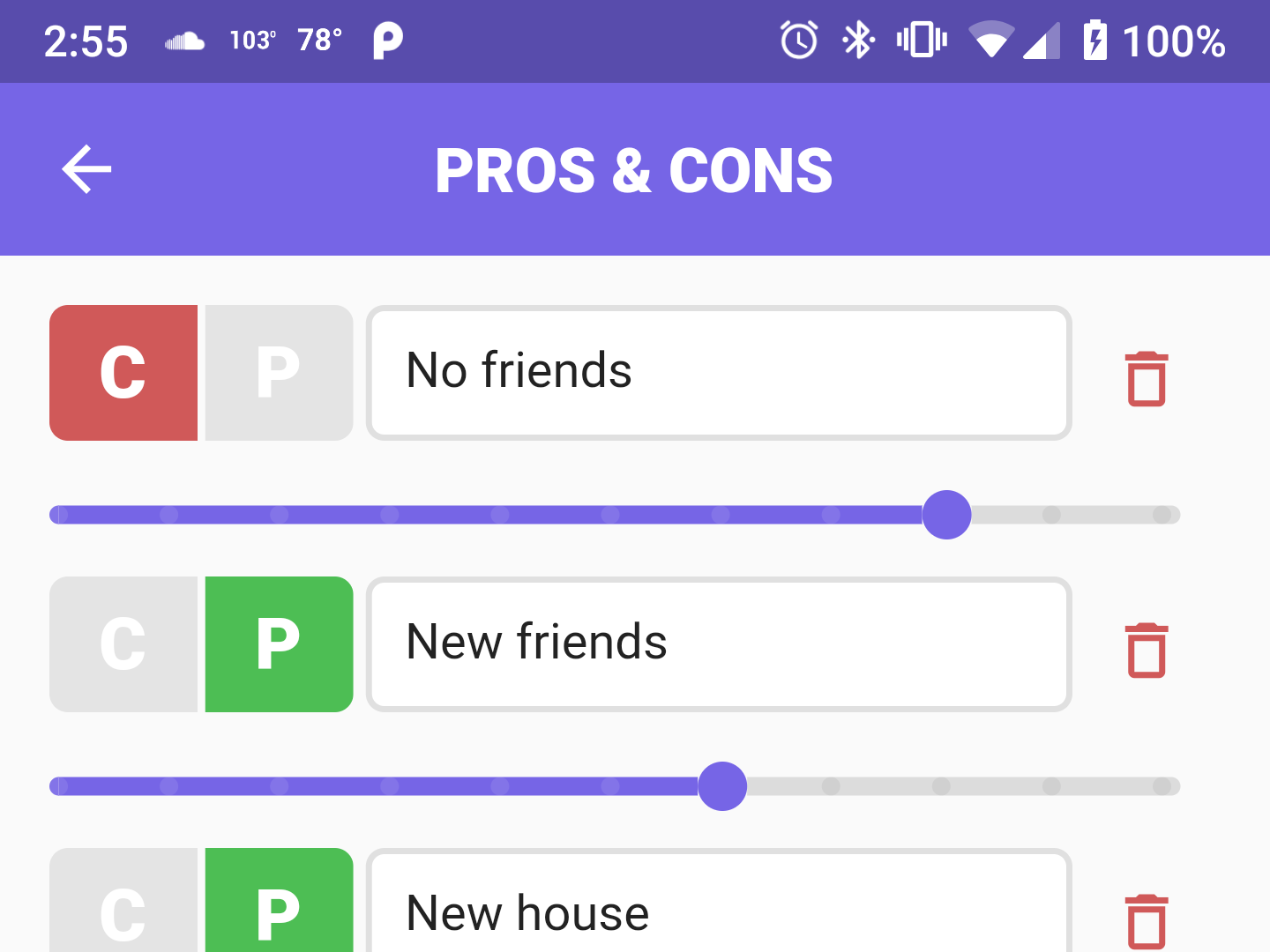 PROS & CONS Edit Screen by Joshua Kidd on Dribbble