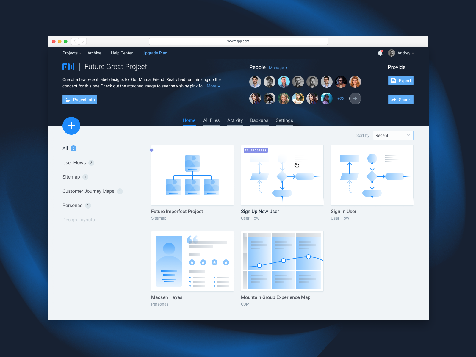 FlowMapp Project Desktop by Andrey Kovalev for FlowMapp on Dribbble