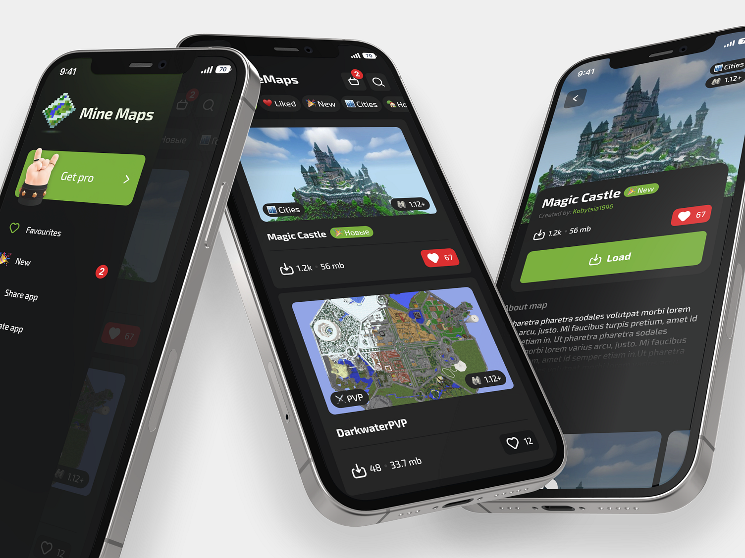 Mine Maps - Minecraft map sharing app by Vitaliy Kobytsia on Dribbble