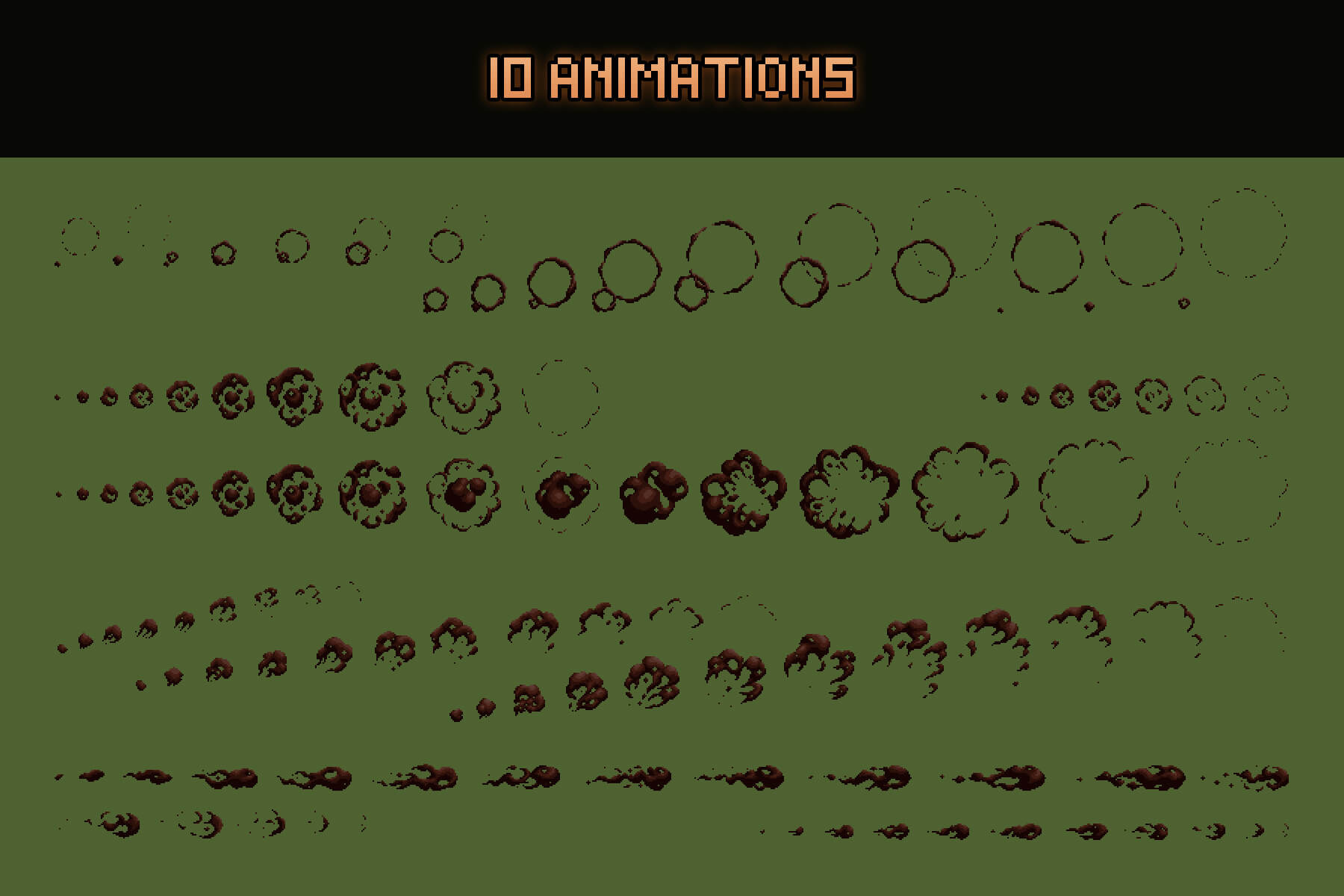 Top Down Smoke Sprites Pixel Art by 2D Game Assets on Dribbble