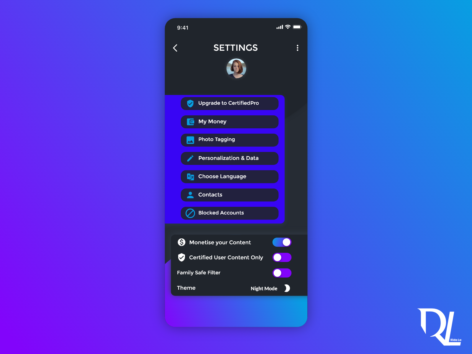 Mobile Settings Screen Design by Rida Lamhadri | UI/UX Designer on Dribbble
