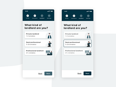 Select user type - UI concept by Frederik Roemming on Dribbble