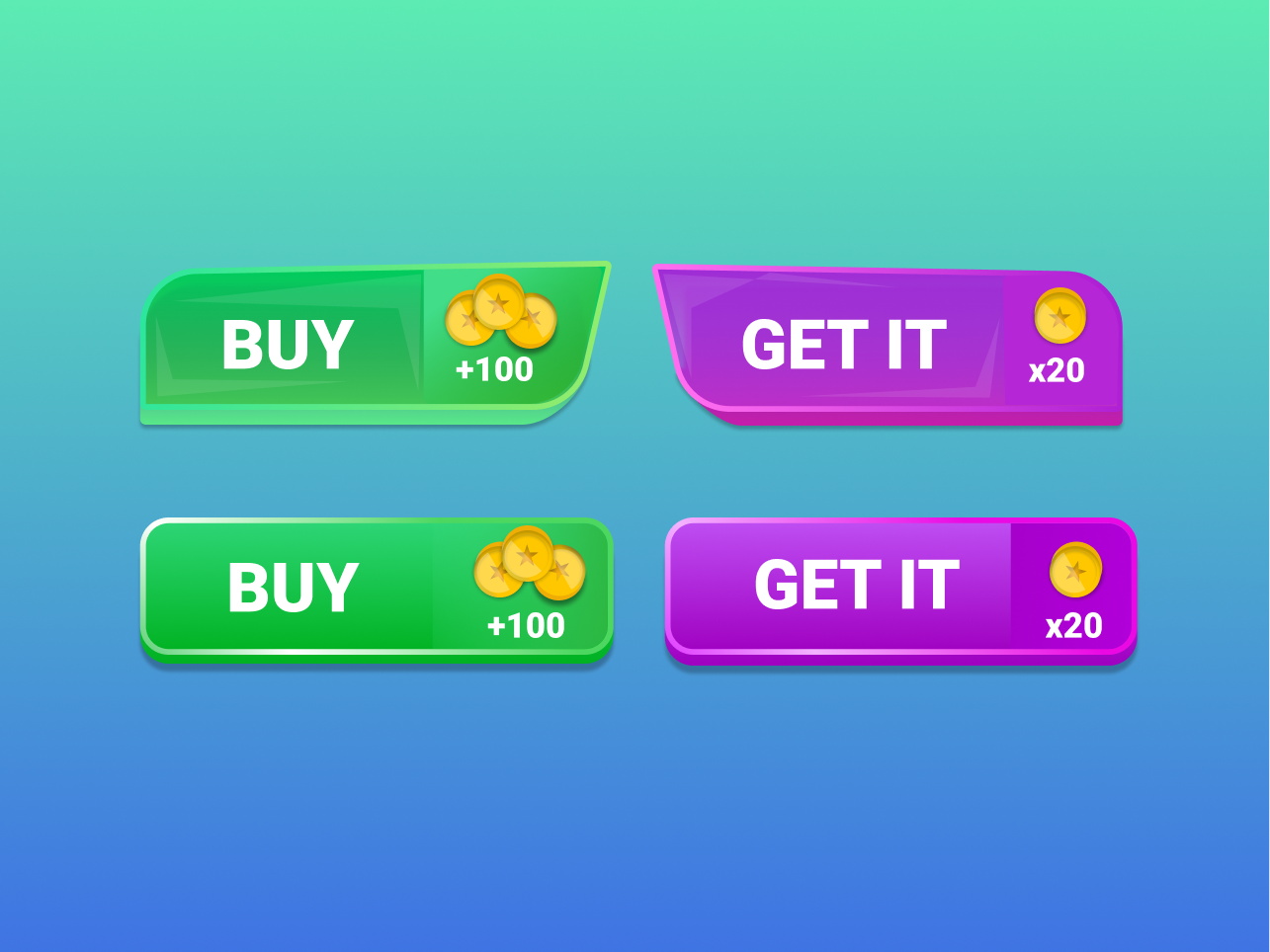 Mobile Game UI Buttons by Sardors on Dribbble