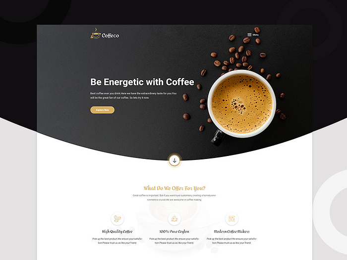Coffeco - Coffee Shop Web Template by Naima Anjum on Dribbble