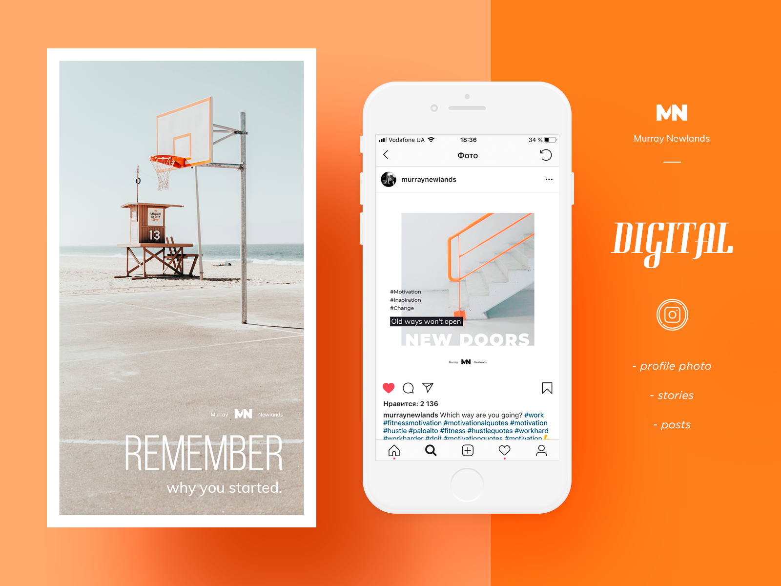 Murray Newlands insta set by Eugen Gorlov on Dribbble
