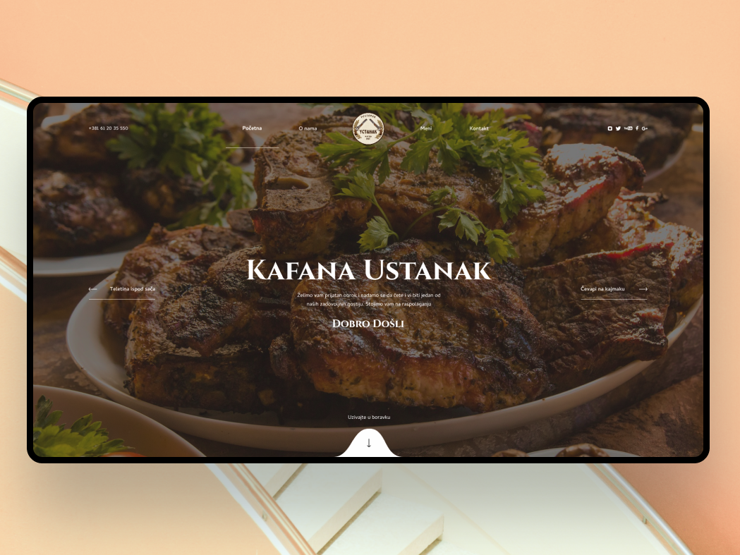 Restaurant "Ustanak" Homepage by Stefan Arsenic on Dribbble