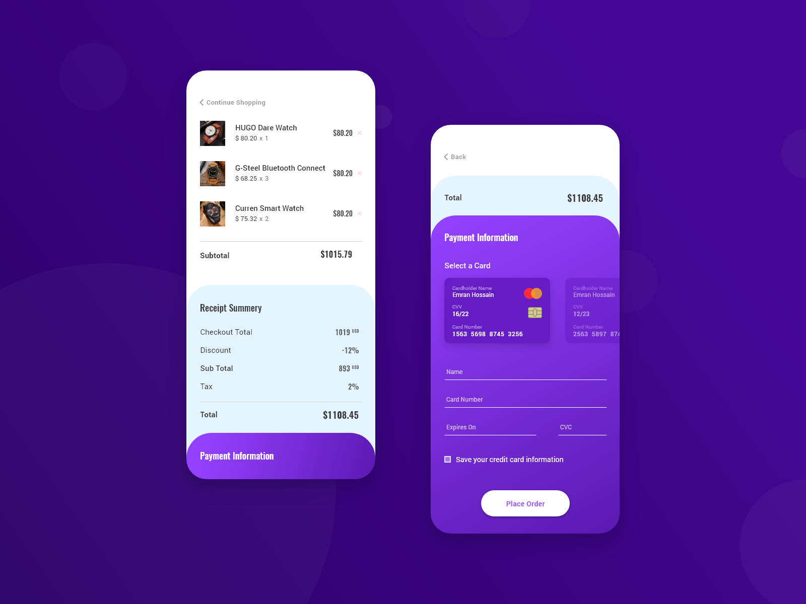 Checkout Screen 002 by Emran Hossain on Dribbble