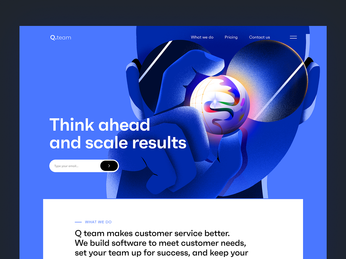 Q Team - Website design for a software company by Outcrowd on Dribbble