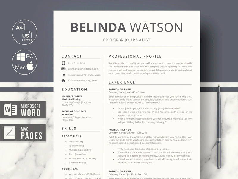 Resume Design + Cover Letter + References + Tips & Tricks by Hired ...