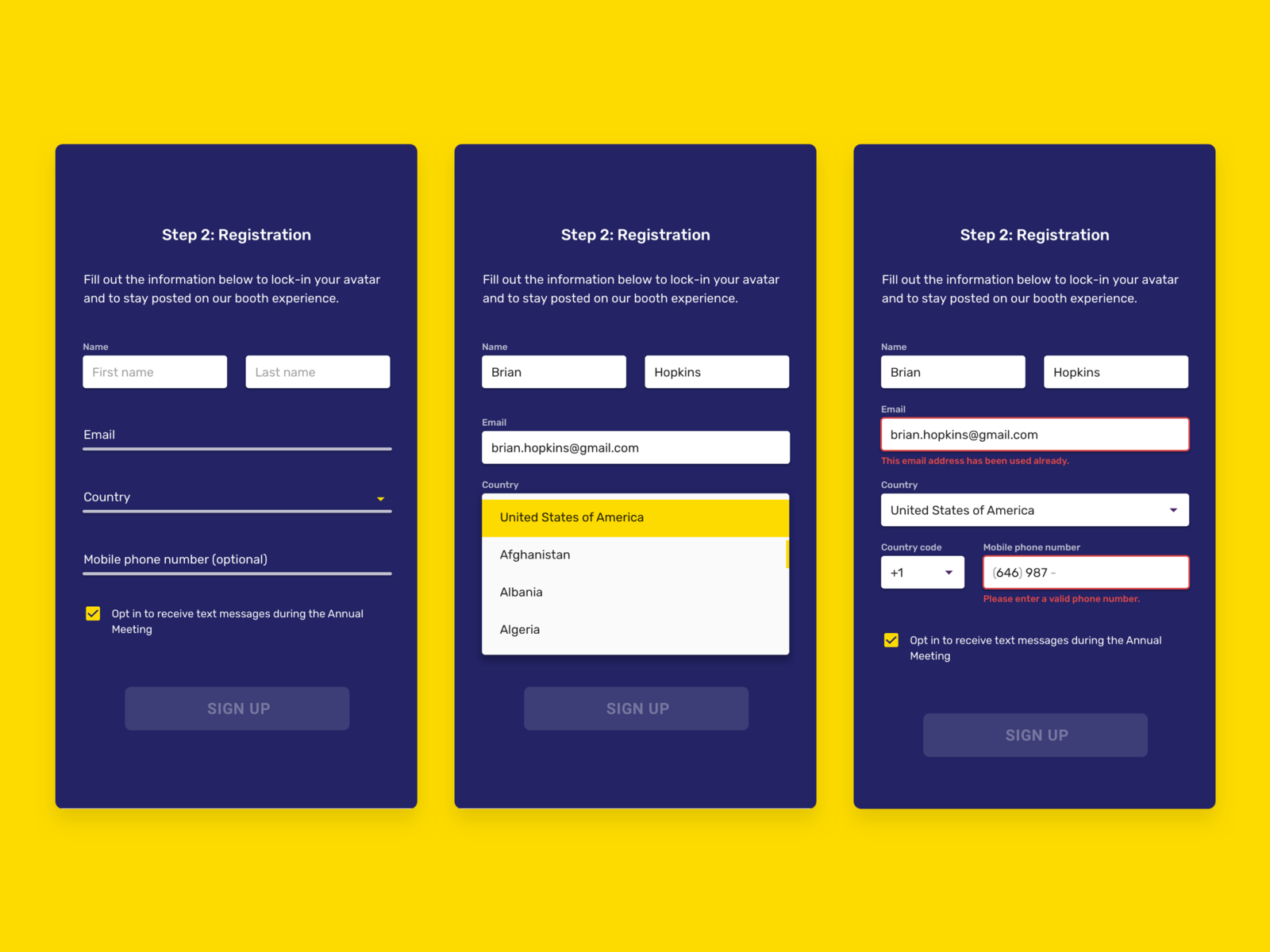 Form fields states by Daniel Baptista on Dribbble