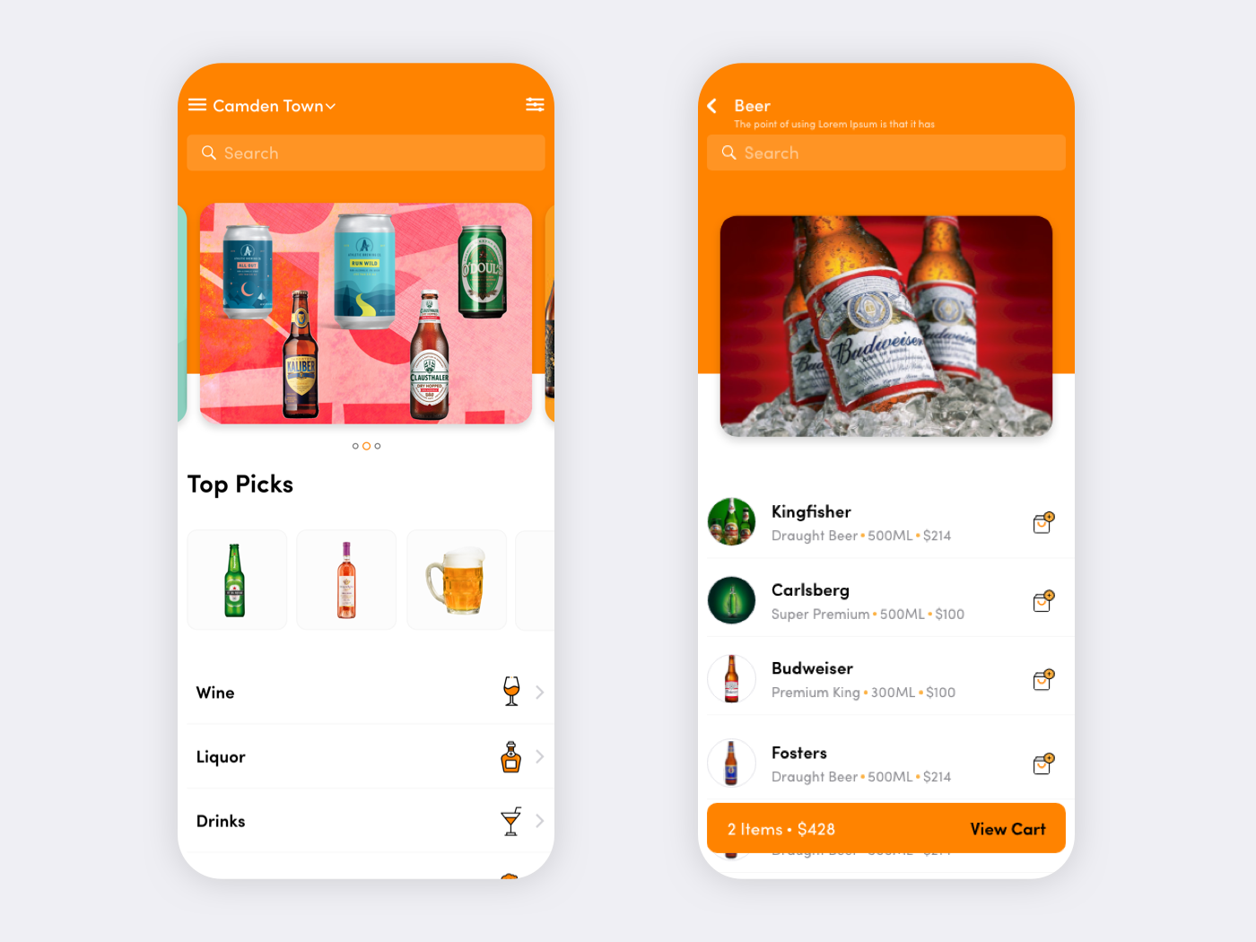 Liquor Delivery App UI Design by iCoderz Solutions on Dribbble