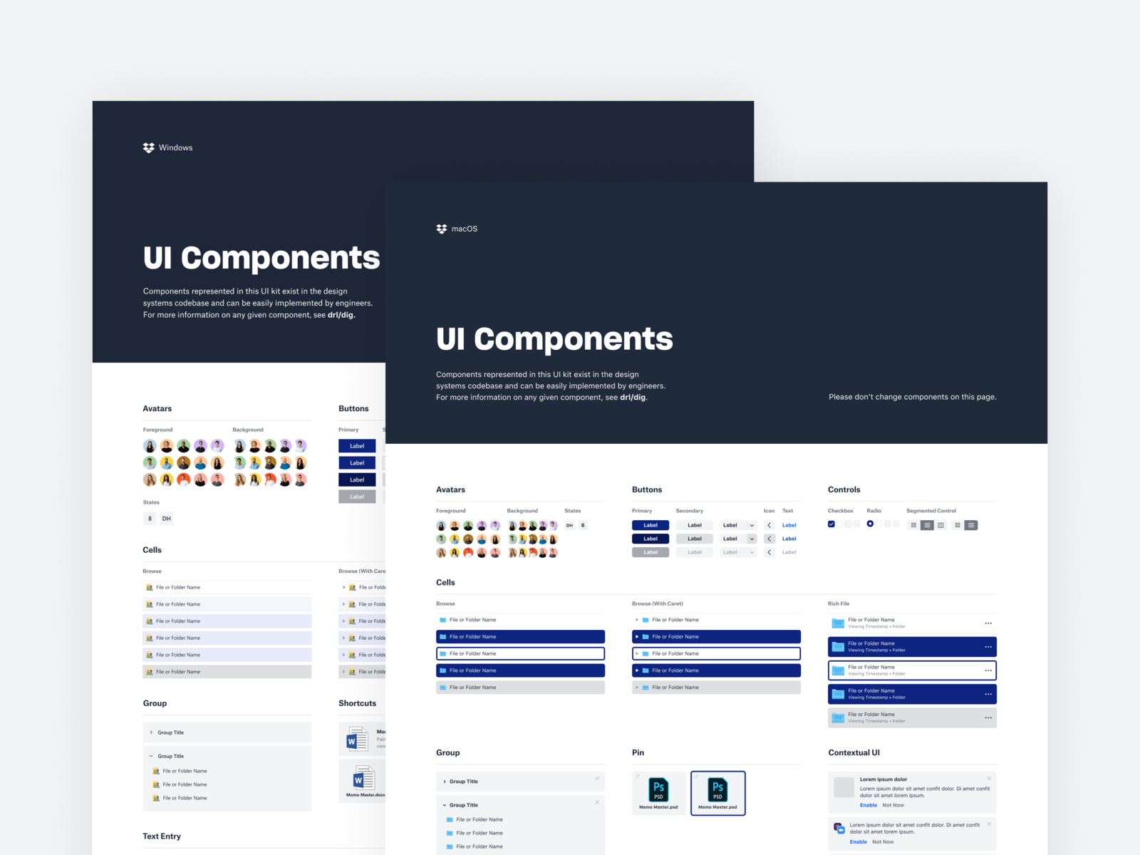 DIG Component Libraries by Adam Noffsinger ️ for Dropbox Design on Dribbble
