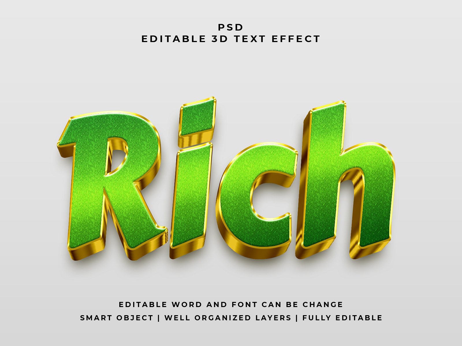 Rich 3d Editable Psd Text Effect By Md Nazir Hossain On Dribbble