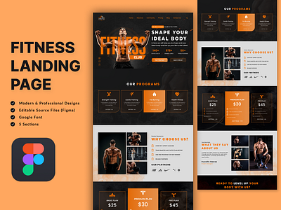 Gym Website Design Templates Modern Homepage Gym Fitness Figma