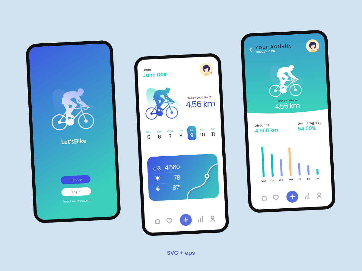 Health app to monitor sports progress by denikian on Dribbble