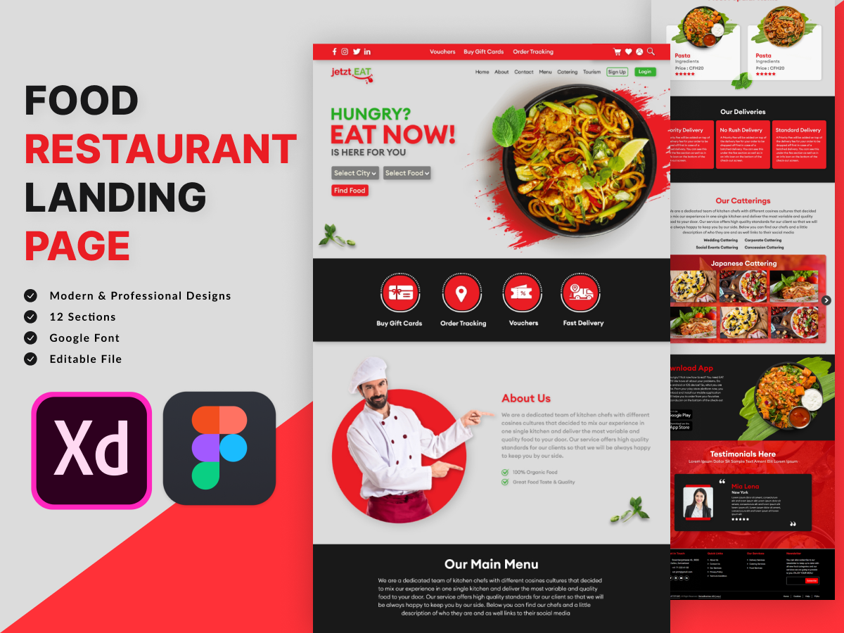 Food Restaurant Landing Page by Ayesha Farooq on Dribbble