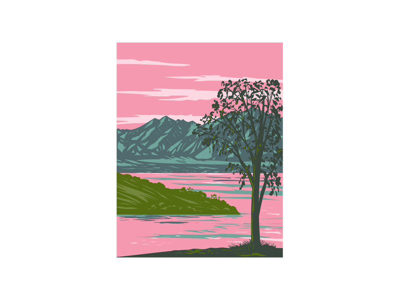 Lake Havasu in California and Arizona USA WPA Art Poster by Aloysius ...