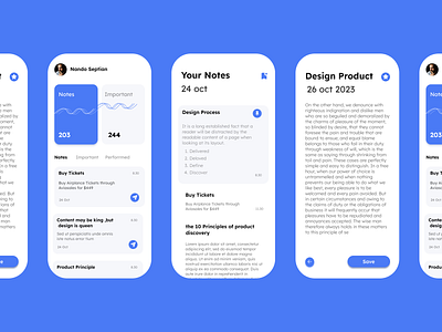 Note app UI by abukhalidstudio on Dribbble