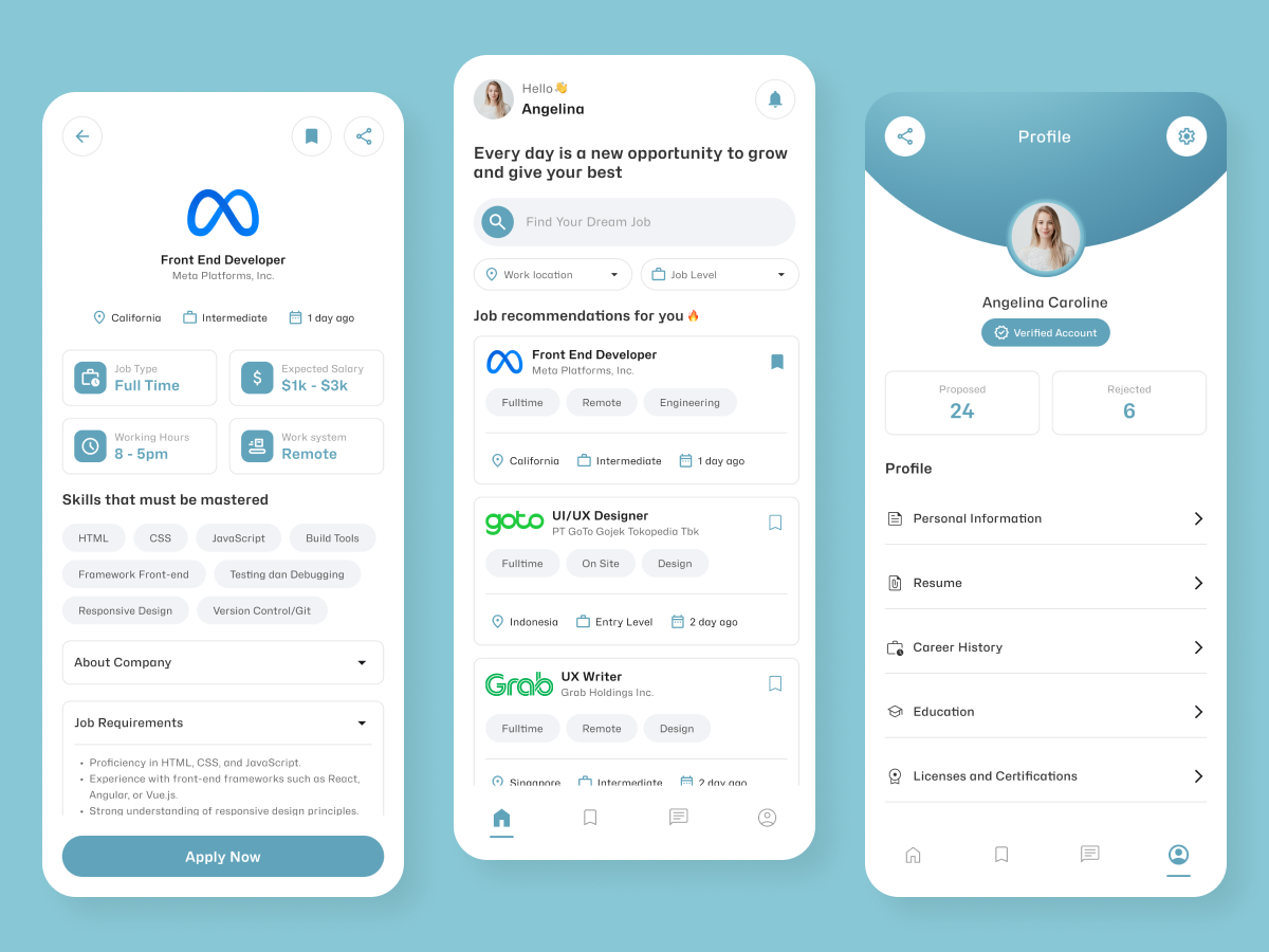 Job Portal App by Miftahul Faizin on Dribbble