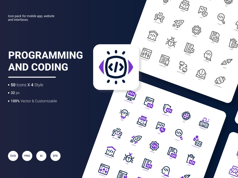 Programming and Coding Icon Pack by Yogi Aprelliyanto on Dribbble